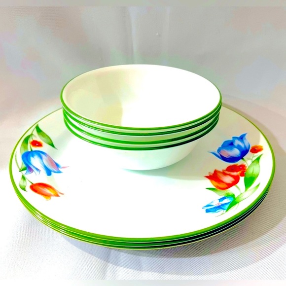 Corelle | Dining | 4 Pc Corelle Tulip Soupcereal Bowls 4 Pieces | Poshmark